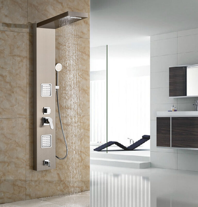 Fontana Brushed Nickle Luxury Pulsating Massage Shower Panel - All in ...